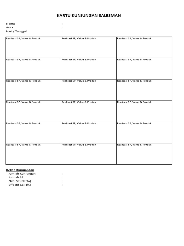 Form Kunjungan | PDF