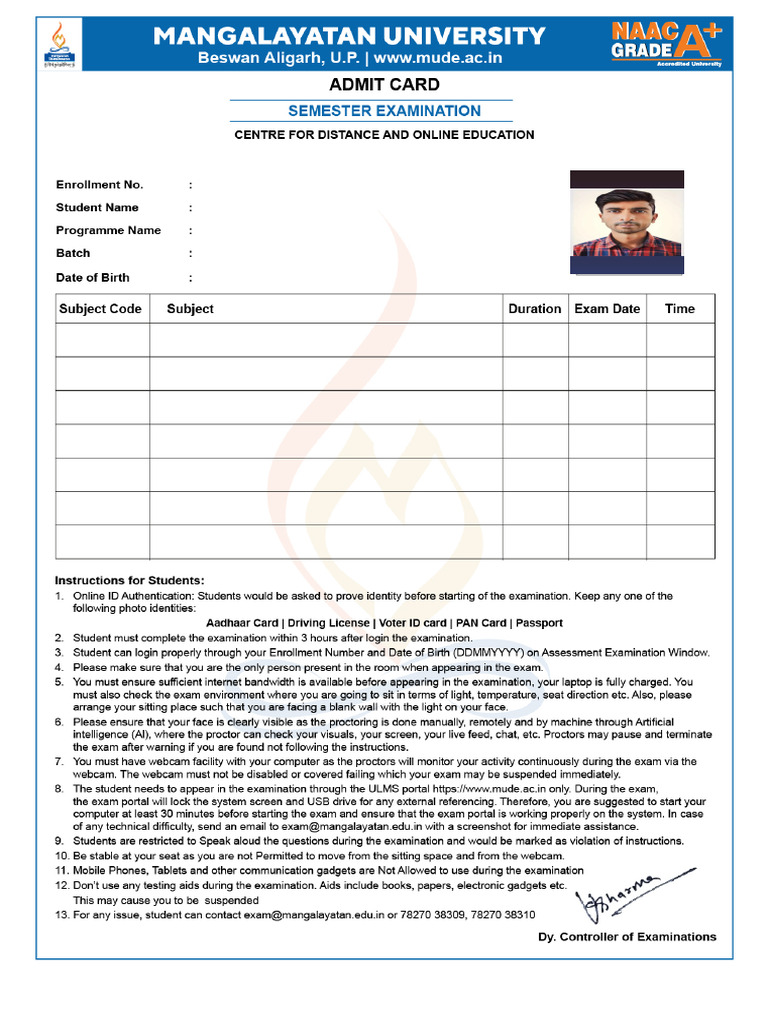 End Semester Major Examination February-2025 | PDF