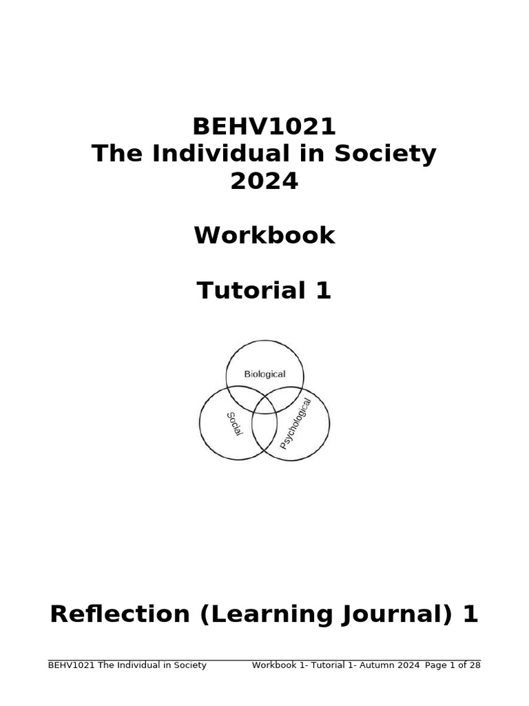 BEHV1021 Workbook 1 - 2024 | PDF | Turnitin | Academic Integrity
