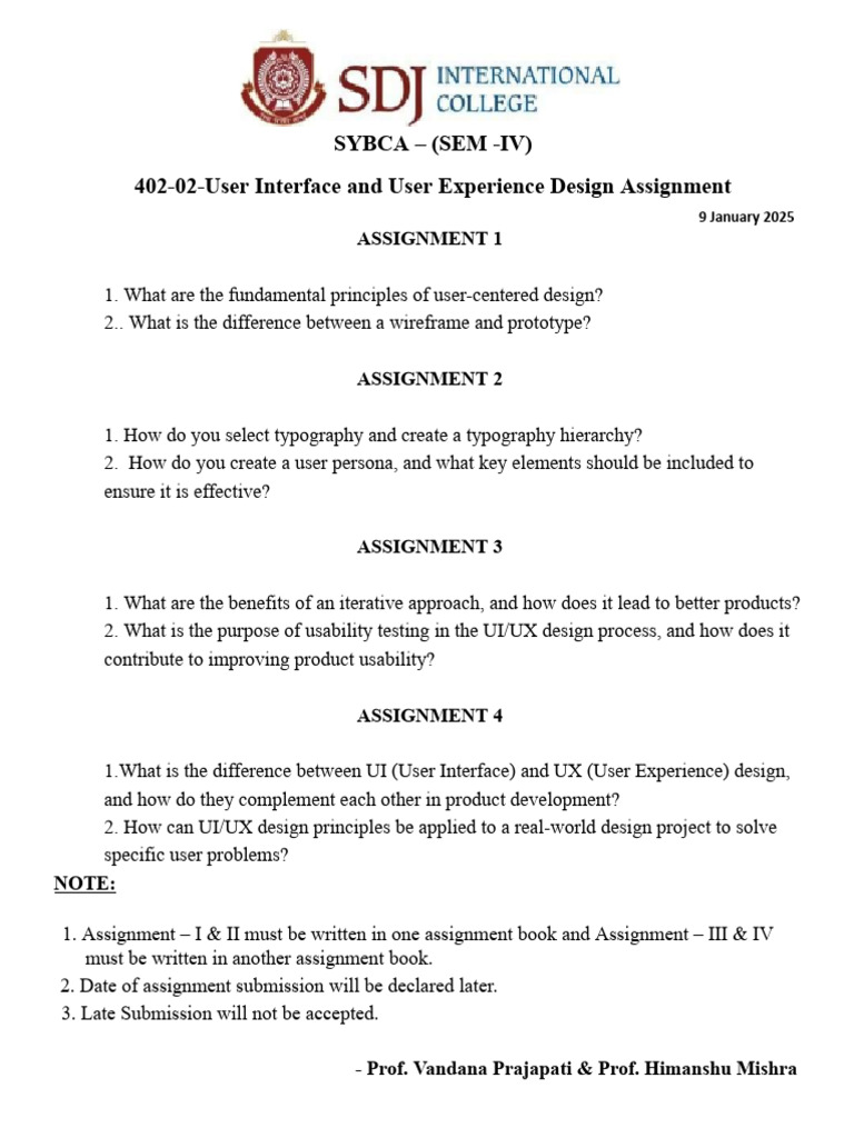 402 02 UI - UX Assignment - 2024 25 | PDF