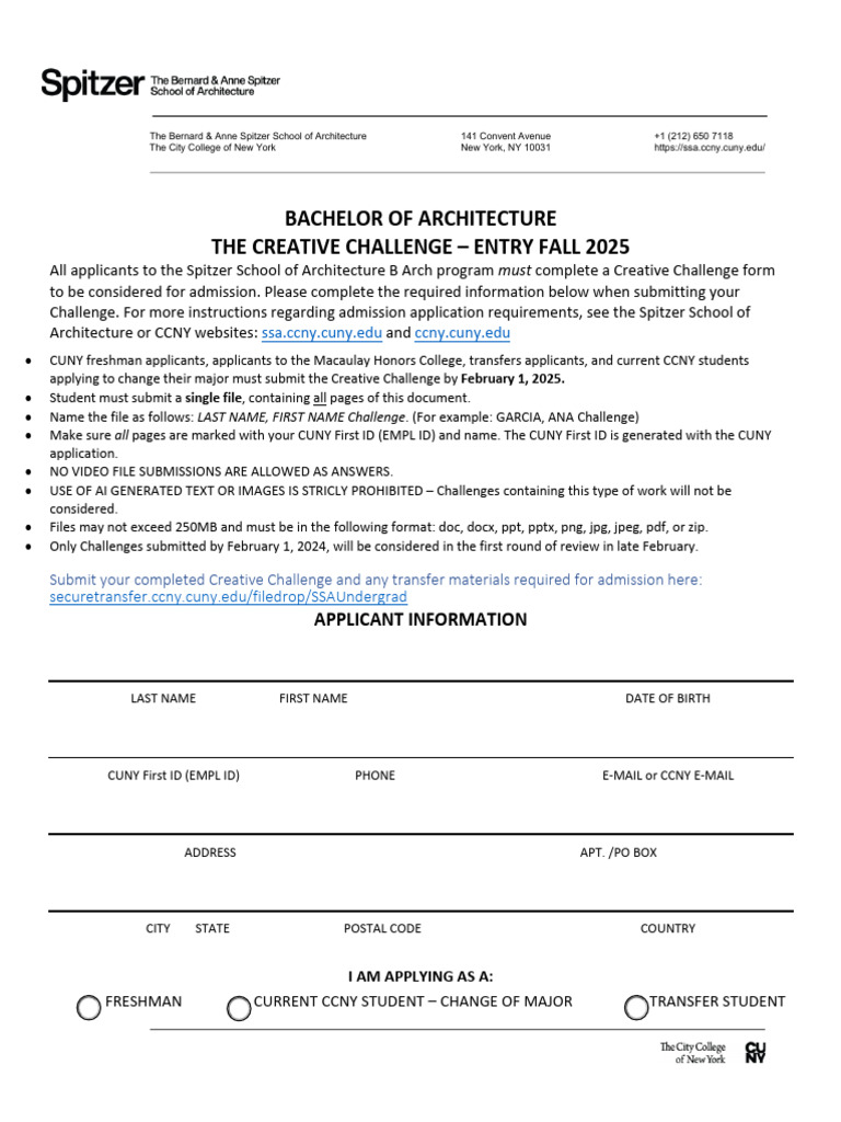 Spitzer School BArch Creative Challenge | PDF