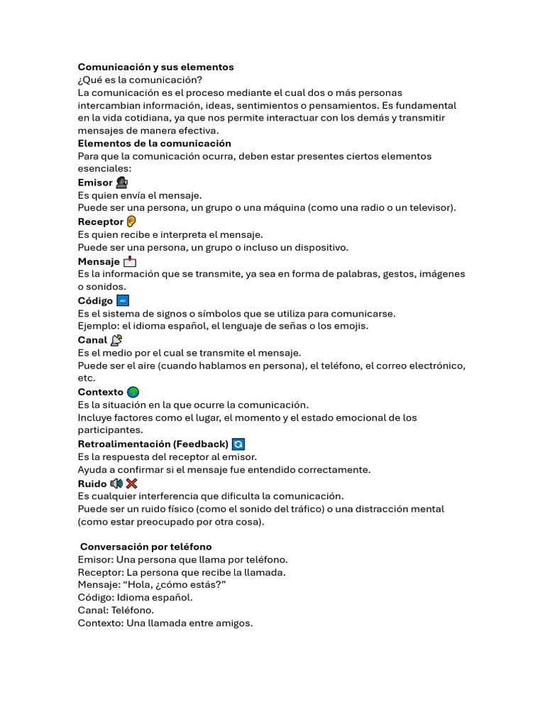 Elementos de la Comunicación | PDF | Comunicación | Sustantivo