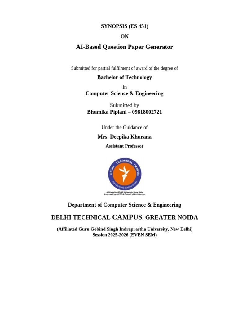 Bhumika Major Project Synopsis | PDF | Analytics | Usability