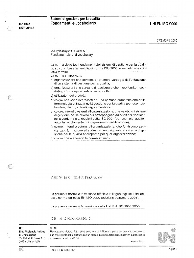 Uni en Iso 9000-2005 | PDF