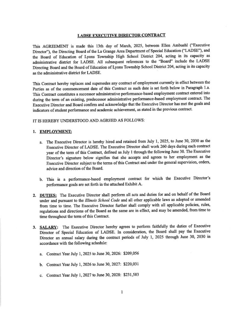 LADSE Executive Director Contract | PDF
