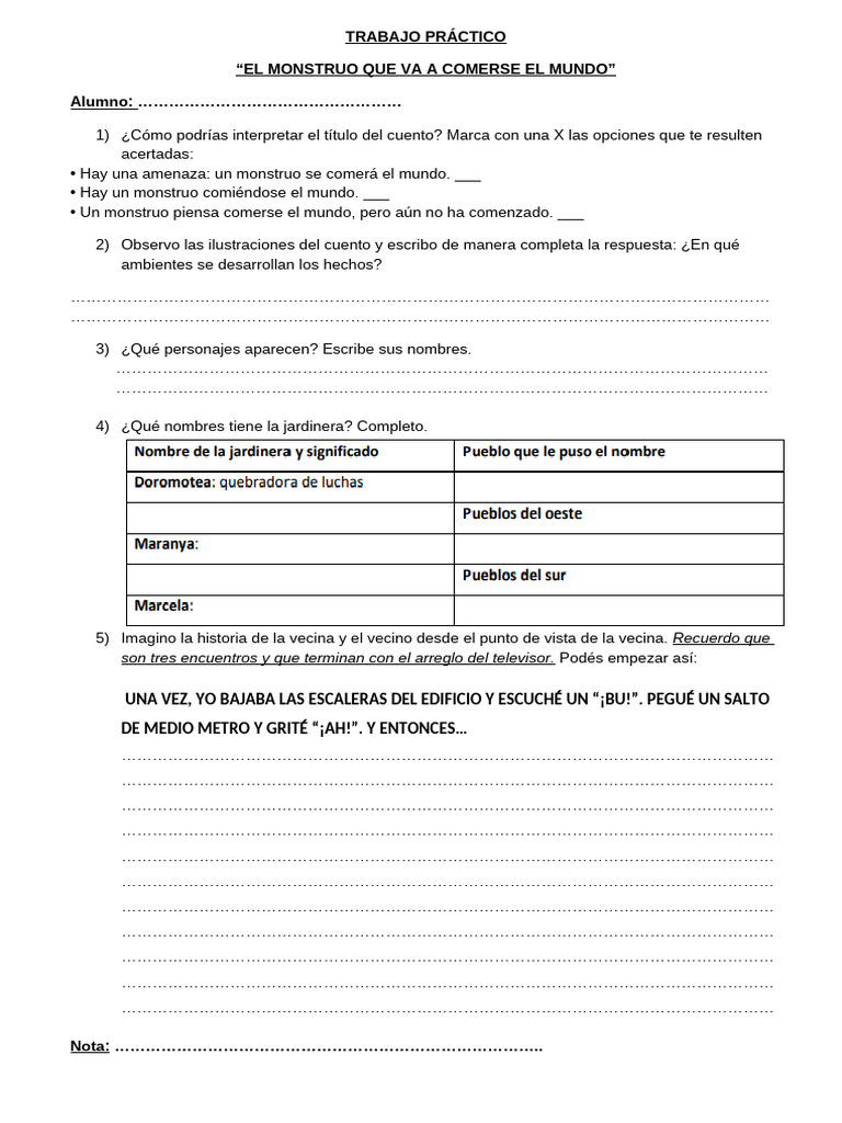 TP El Monstruo | PDF