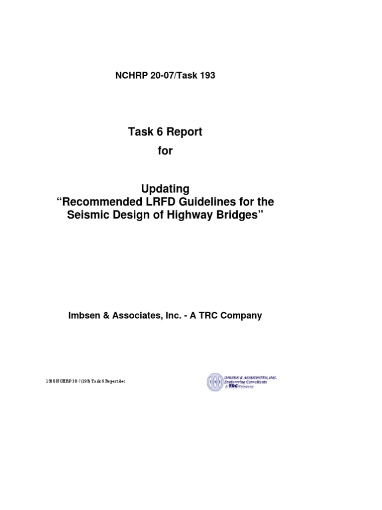 Recommended LRFD Guidelines For The Seismic Design of Highway Bridges | PDF | Earthquakes ...