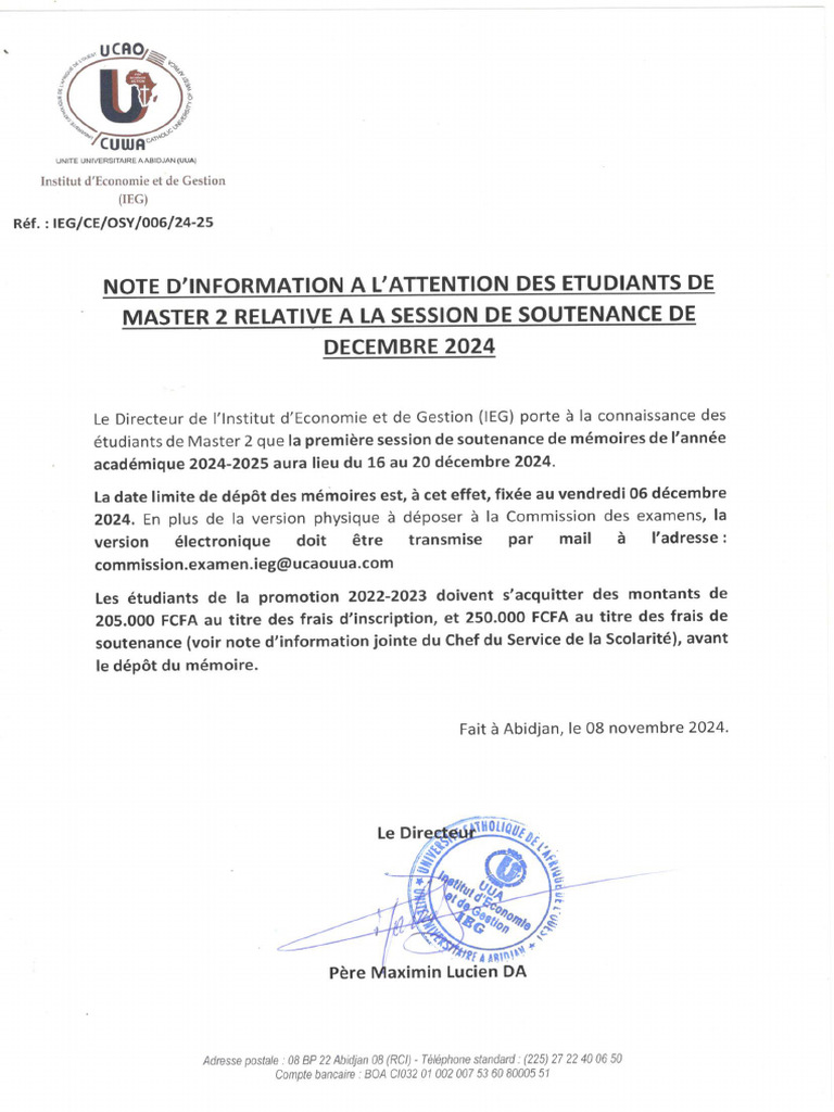 Note d'information soutenance décembre 2024 | PDF