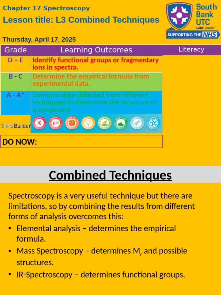 L3 Combined Techniques | PDF | Molecules | Mass To Charge Ratio