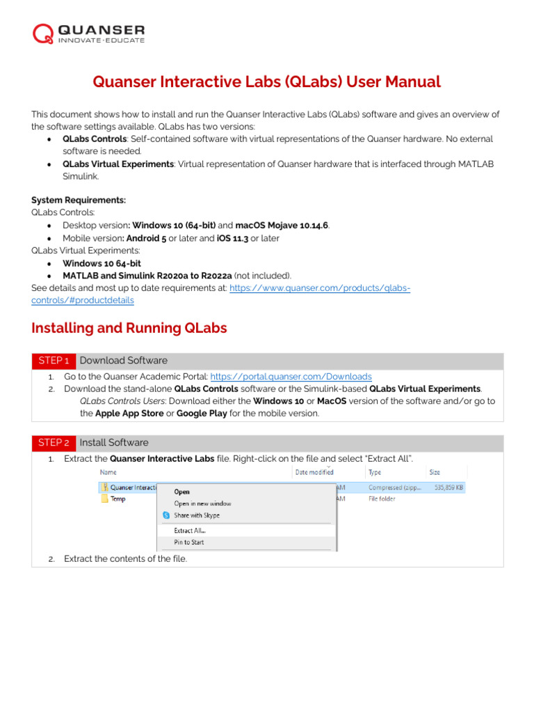 Quanser Interactive Labs - User Manual | PDF | Frame Rate | Mobile App