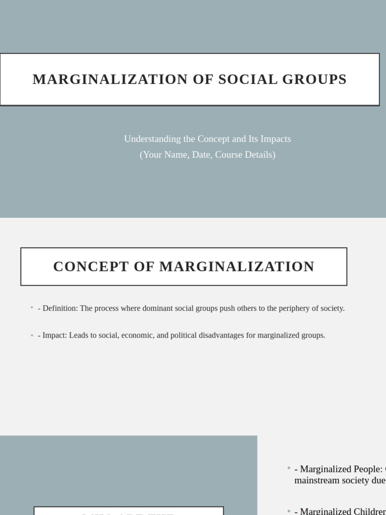 Marginalization of Social Groups | PDF