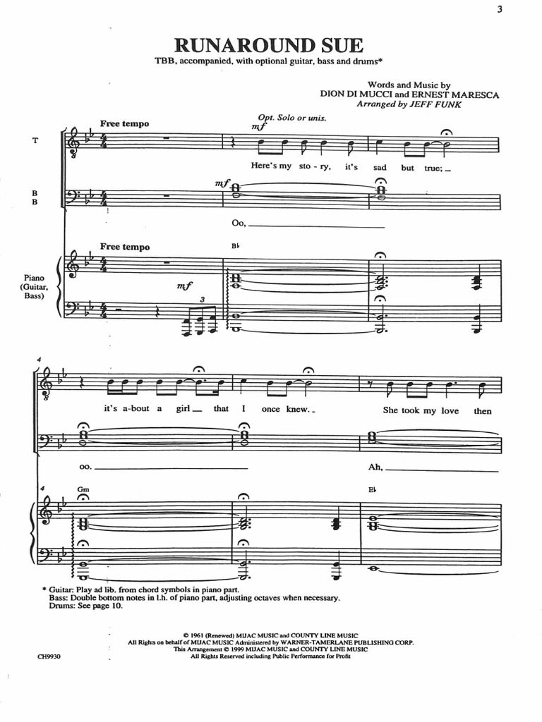 Run Around Sue | PDF