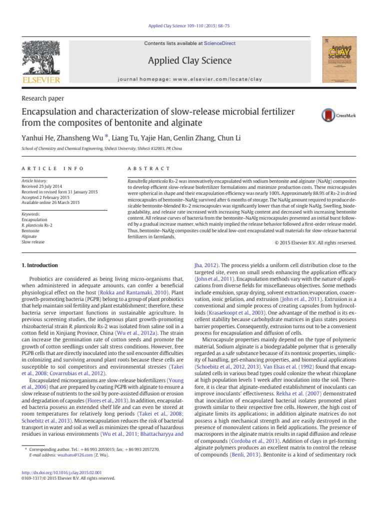 Encapsulation and Characterization of SL | PDF | Soil | Bacteria