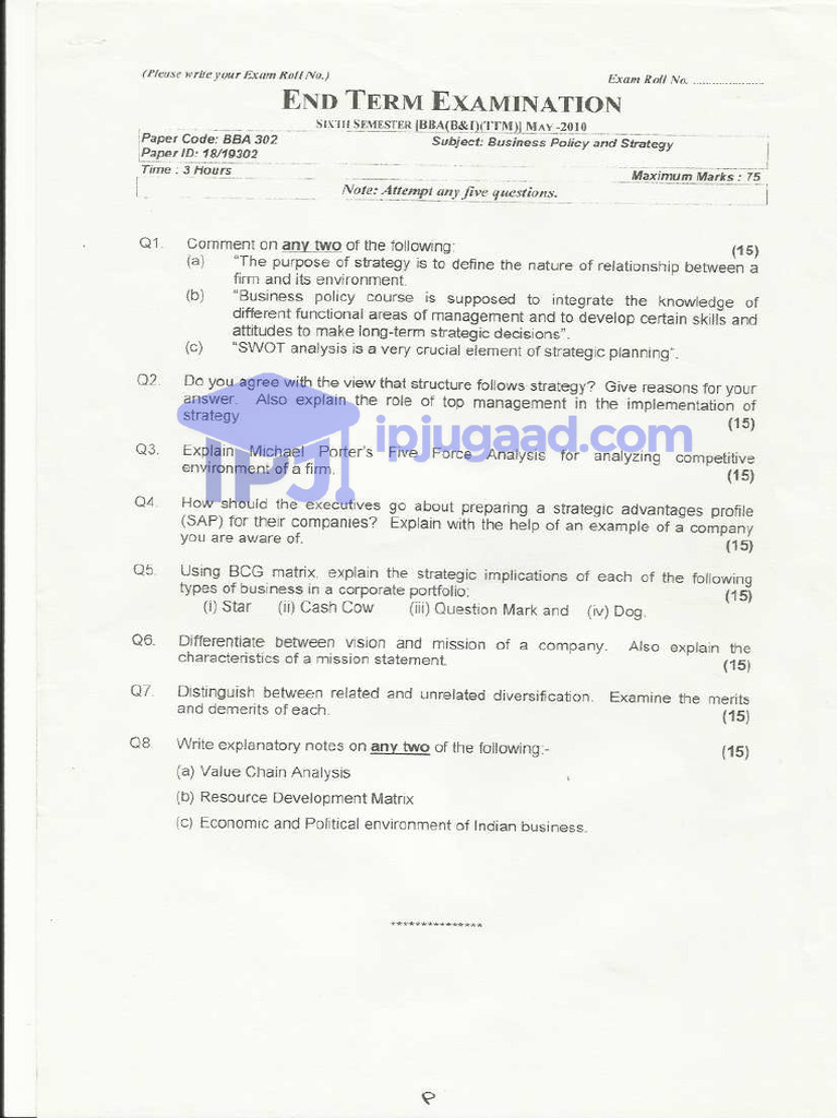 BPS ques paper 2010 | PDF