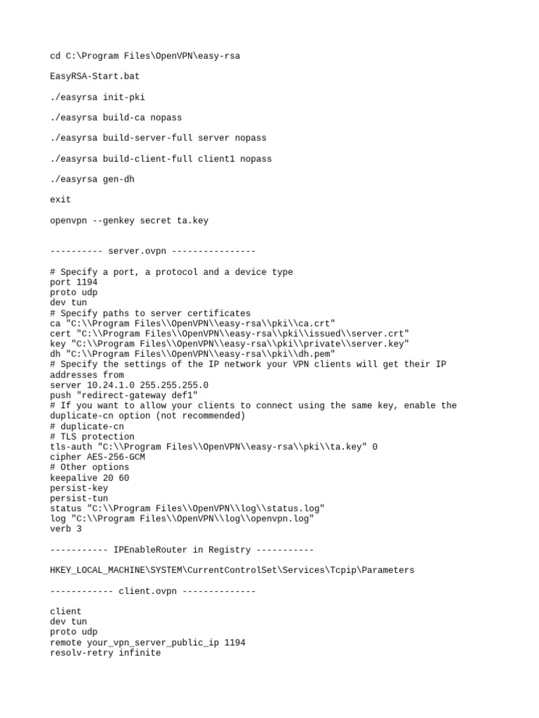 OpenVPN Server Configuration | PDF