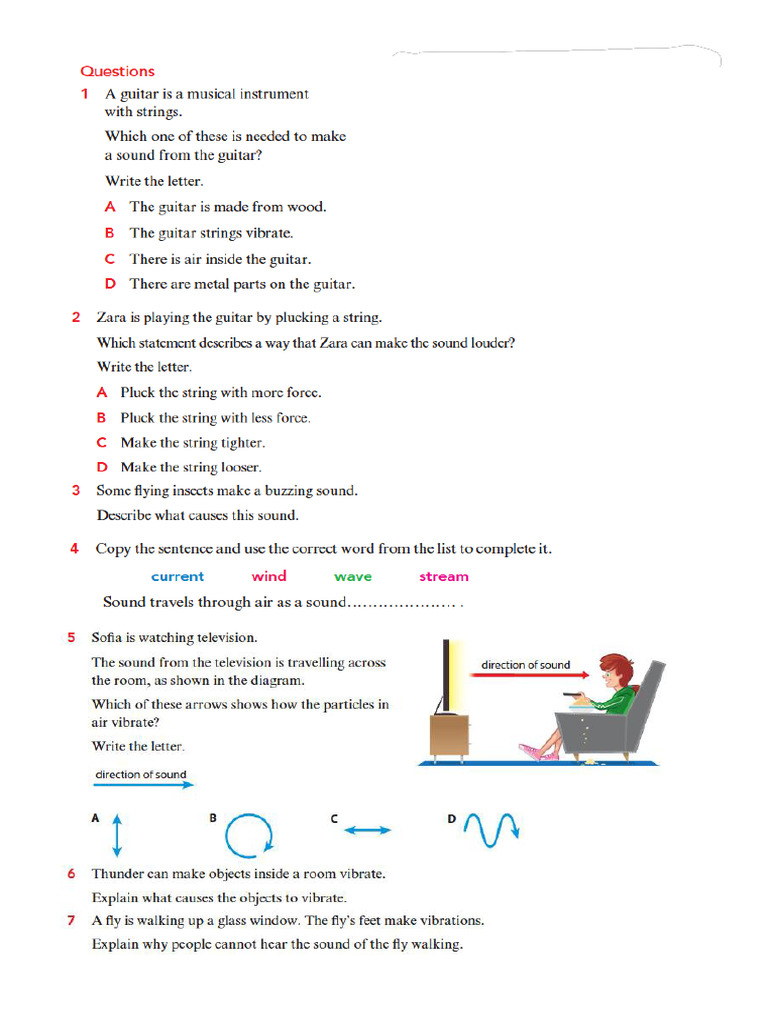 S 7 LB Questions About Sound | PDF