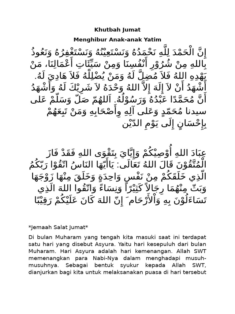 khutbah membantu anak yatim | PDF