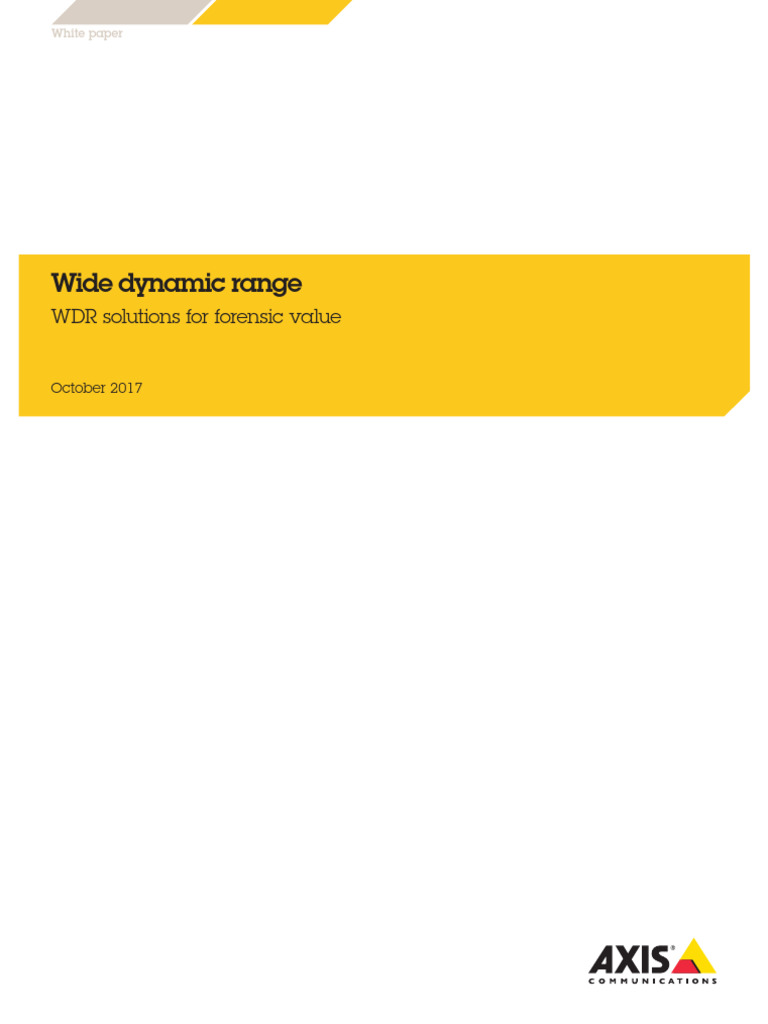 WDR Solutions for Forensic Imaging | PDF | Camera | Pixel