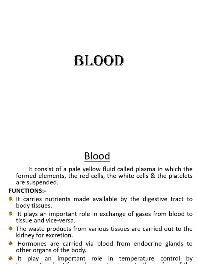 Blood Physiology and Cardiovascular System | PDF | Red Blood Cell | Blood
