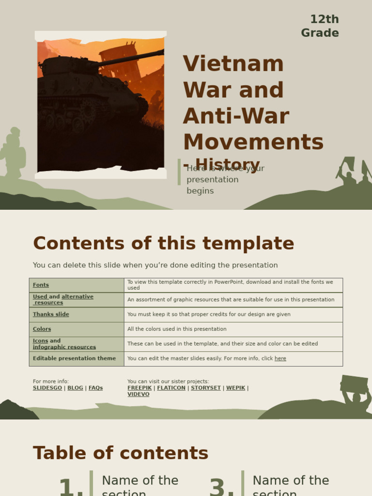 Vietnam War and Anti-War Movements - History - 12th Grade by Slidesgo ...