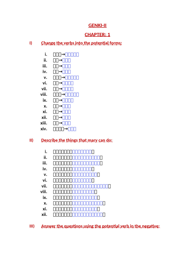 Genki Ii Chapter 13 | PDF