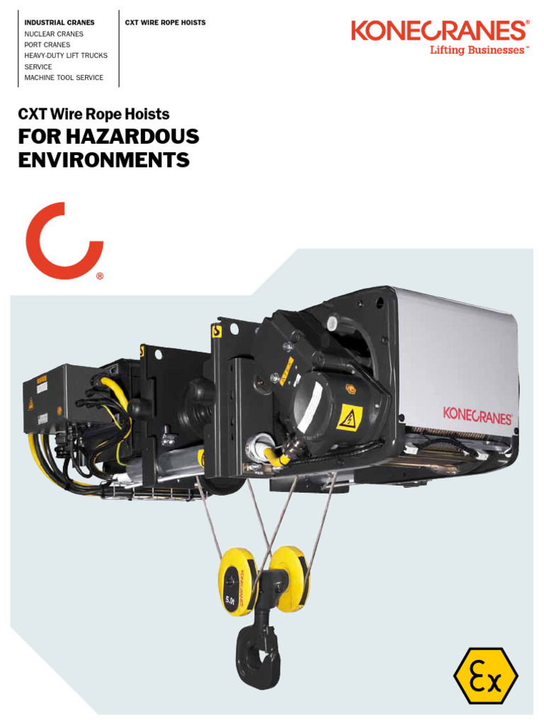 cxt_wire_rope_hoist_for_hazardous_environments_0 | PDF | Crane (Machine) | Wire