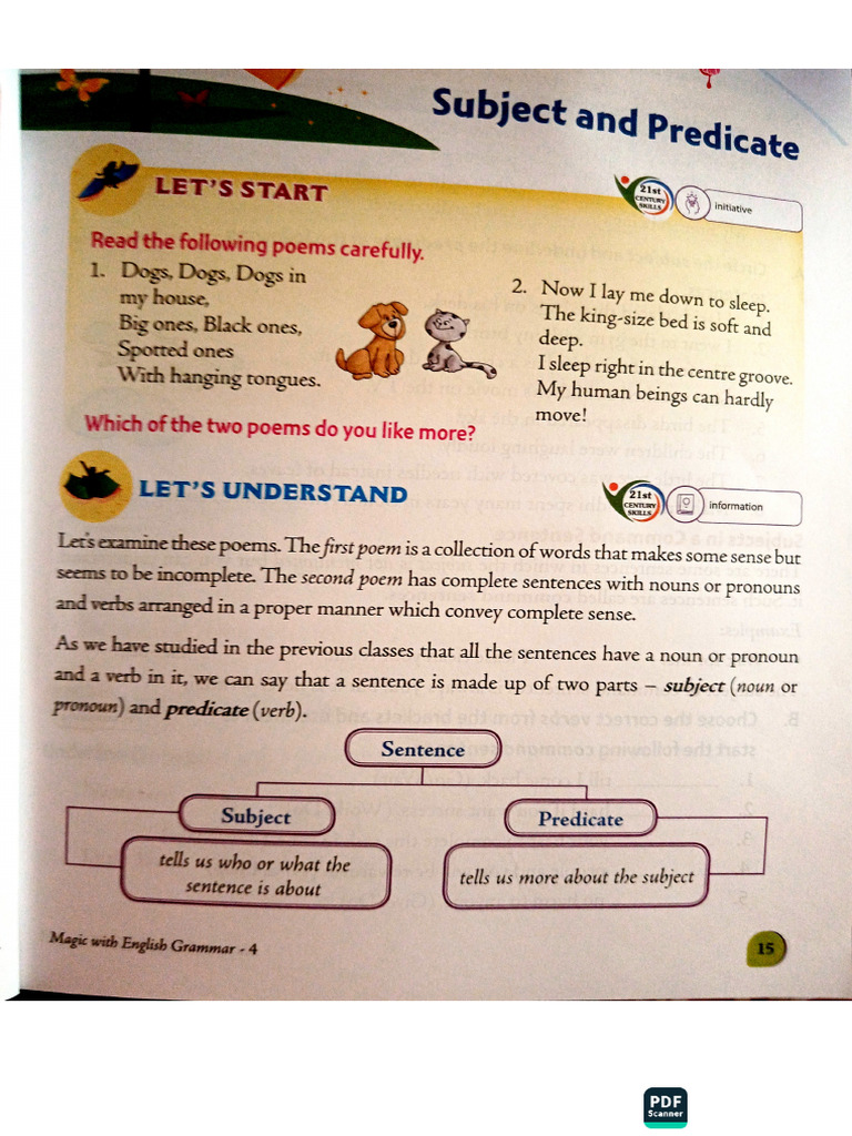 Subject and Predicate | PDF