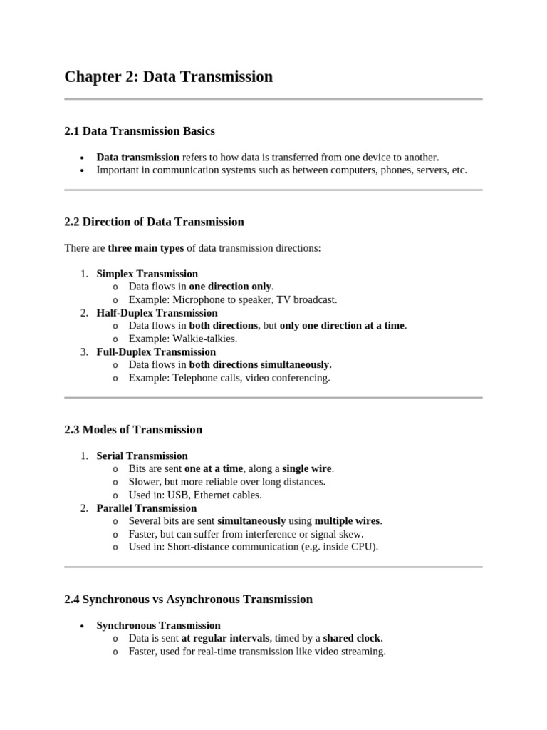 Data Transmission Types and Methods | PDF | Transmission Control Protocol | Duplex ...