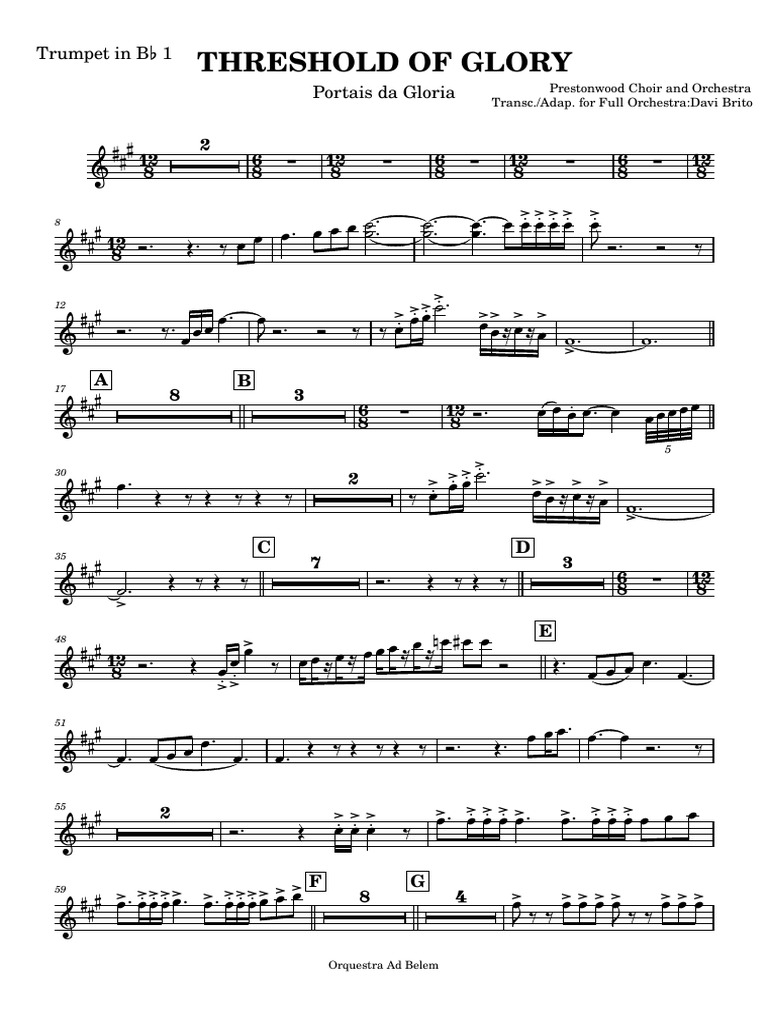 THRESHOLD OF GLORY-Trumpet - in - BB - 1 | PDF