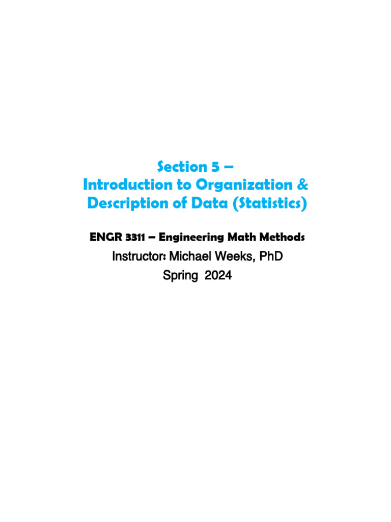 05.1 Data Organization PRESENTATION | PDF | Quartile | Statistics