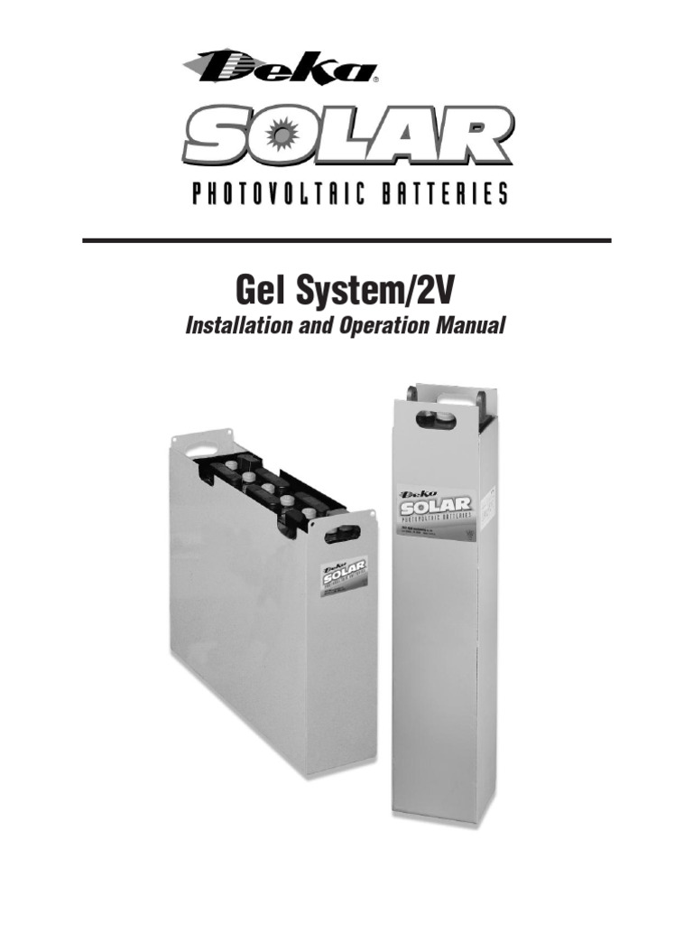 Deka Solar 2V Gel I O Brochure | PDF | Rechargeable Battery | Battery ...