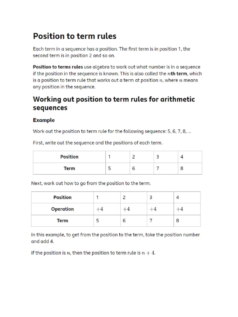 Position To Term Rule | PDF
