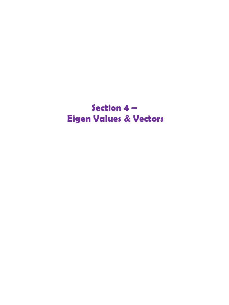 041 Eigen Values And Vectors Lecture Notes Pdf Eigenvalues And Eigenvectors Algebra