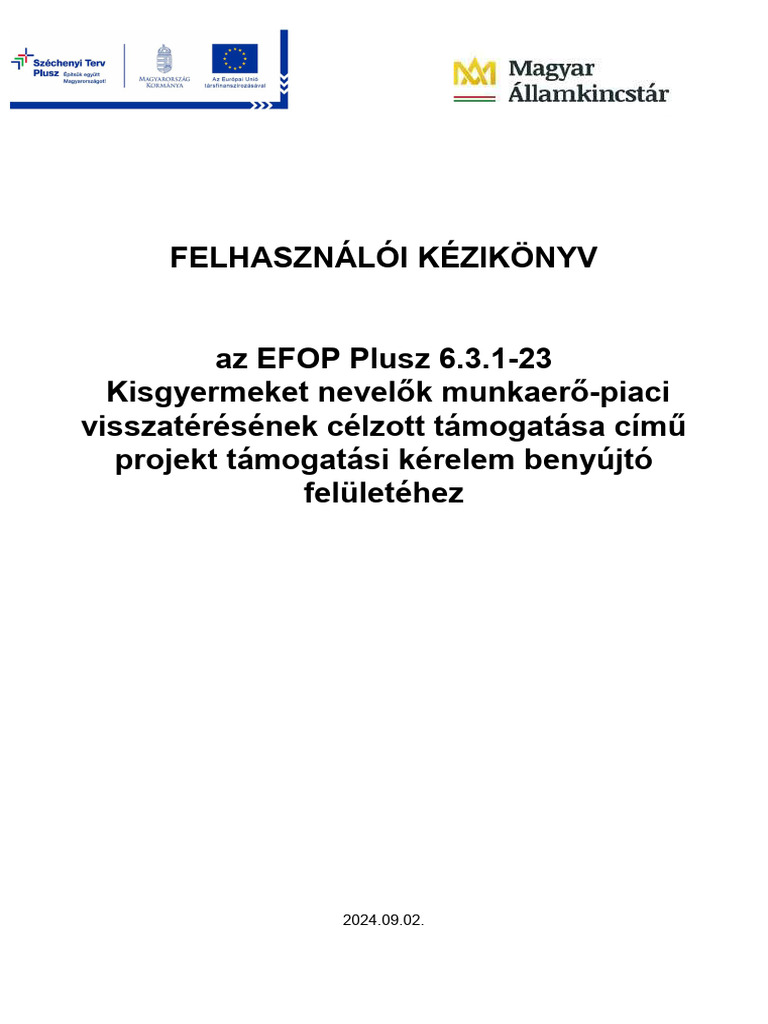 Felhasználói Útmutató EFOP Plusz 6.3.1 TK | PDF