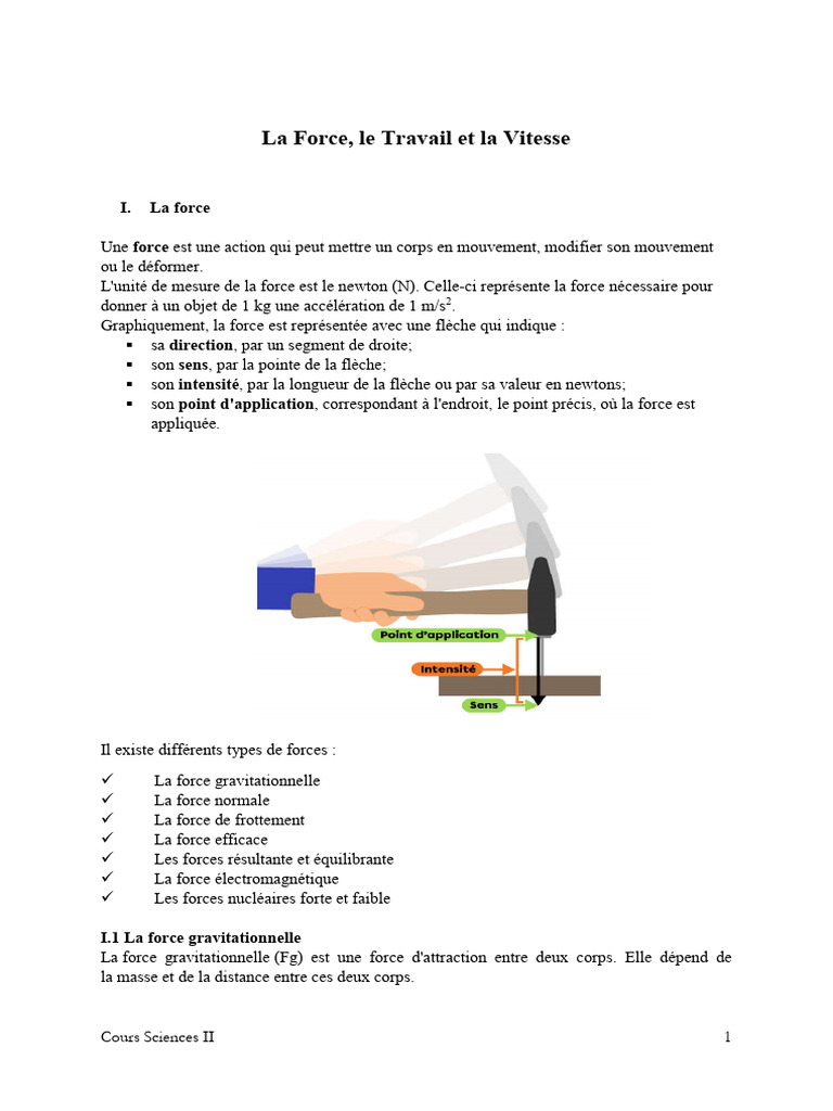 Comprendre la Force Efficace en Physique | PDF | Obliger | Vitesse