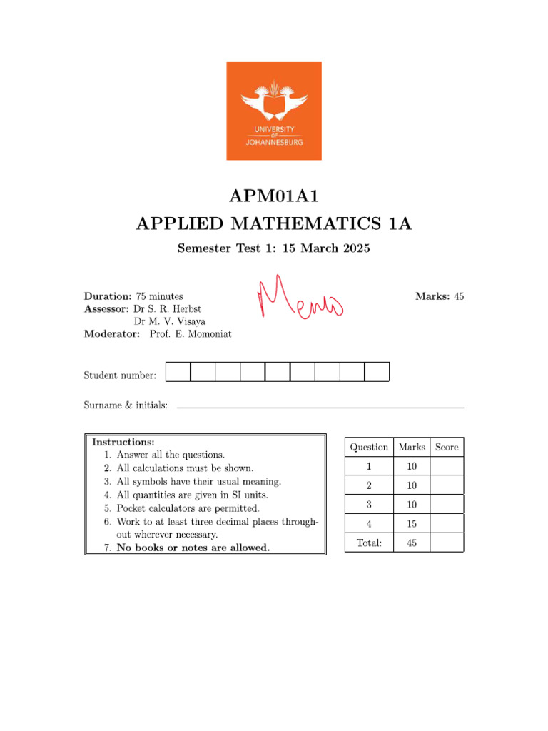 2025apm01a1 ST1 | PDF