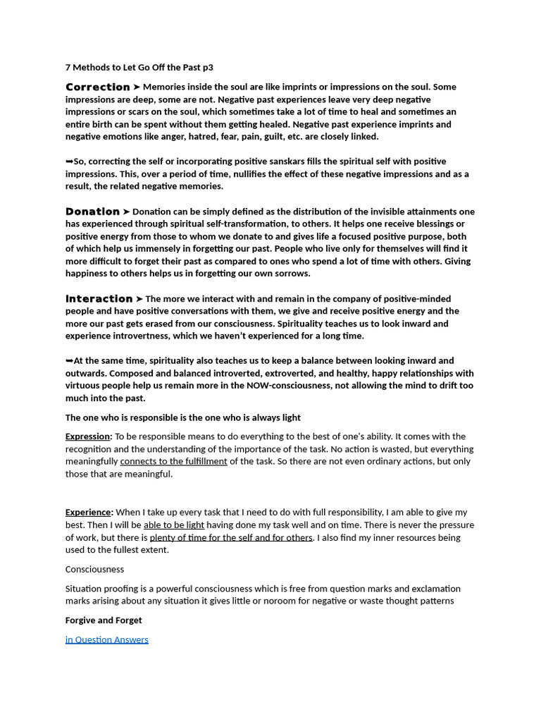 7 Methods To Let Go Off The Past p3 | PDF | Extraversion And ...