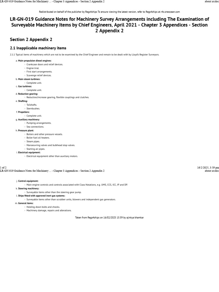 Machinery Survey Guidance Notes | PDF | Engines | Boiler