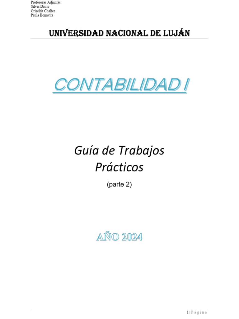 Guia Practica 2 - Contab 1 2024-2do Cuatrimestre | PDF | Bancos | Cheque