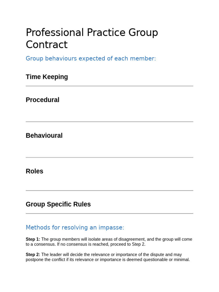 Group Contract Template Guidelines | PDF