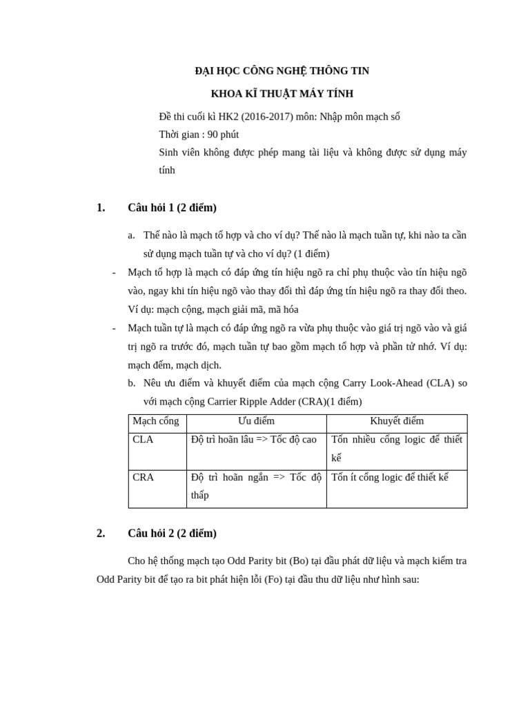 De Thi Cuoi Ki 20170519 - Dapan | PDF