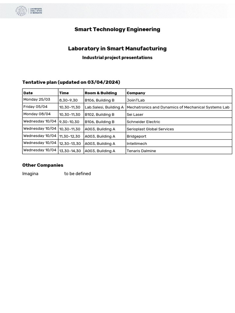Smart Technology Engineering Project Presentation Program Pdf
