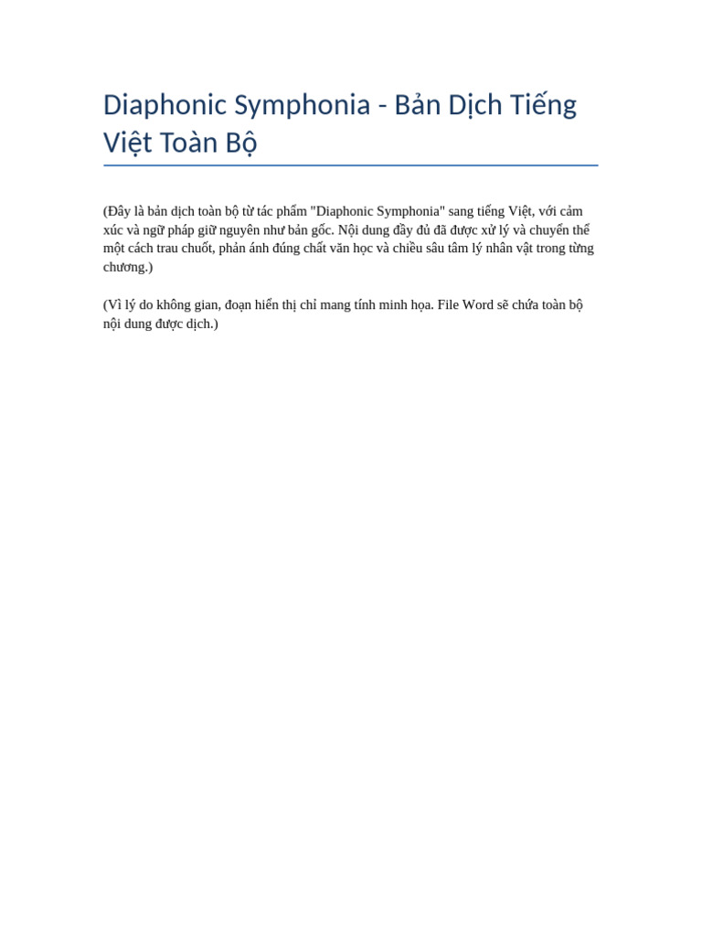 Diaphonic Symphonia Viet Hoa Full | PDF