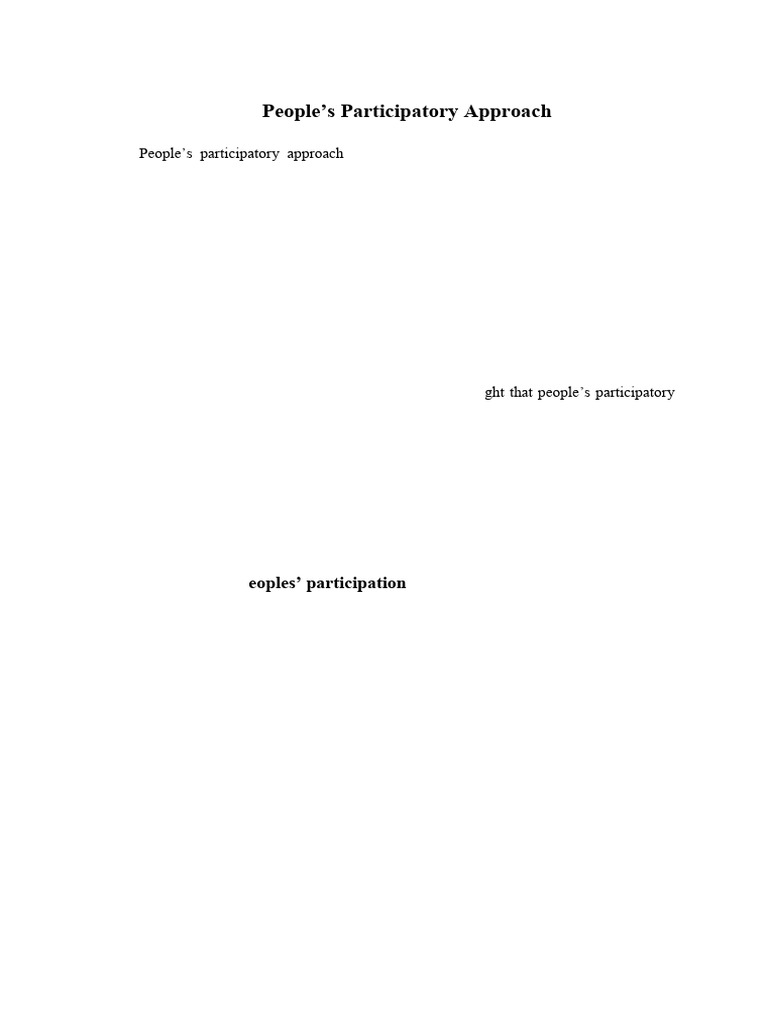 People's Participatory Development Approach | PDF | Evaluation | Poverty