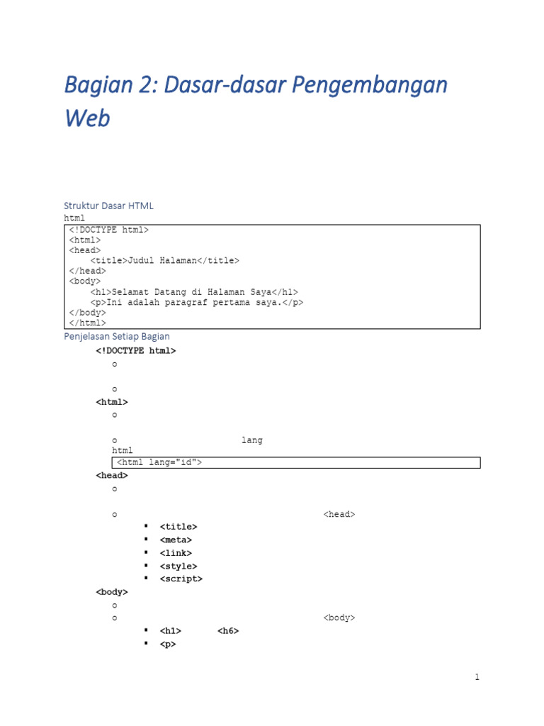 Bagian 2. Dasar Pengenalan Web | PDF