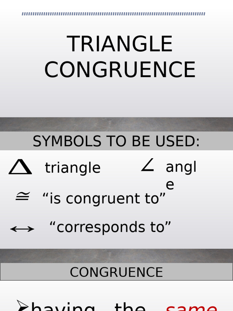 Illustrating Triangle Congruence | PDF | Geometric Shapes | Euclidean ...