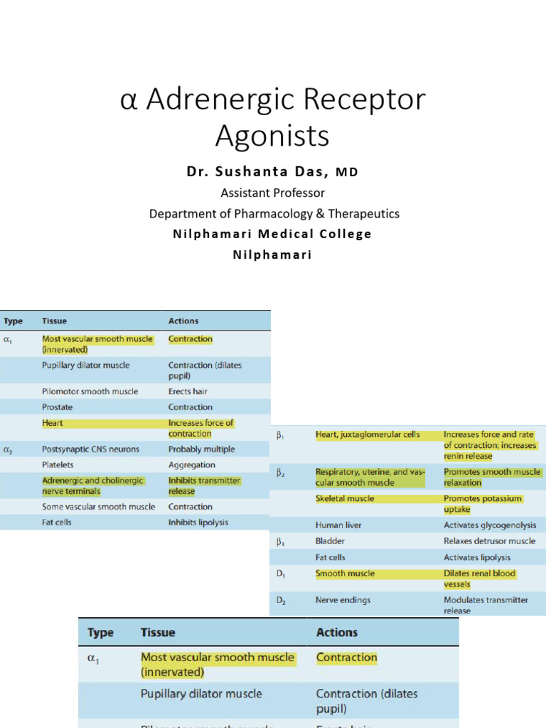 α Adrenergic Receptor Agonists | PDF | Drugs | Drugs Acting On The Nervous System