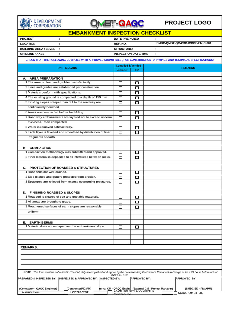 CF 017 019 SMDC Land Development WIP Checklist Rev1 - 06b6e0d9 9800 4bd7 b700 63fe553c348d | PDF ...