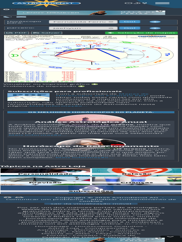 Mapa Astral Gratuito - Astrodienst | PDF | Astrologia