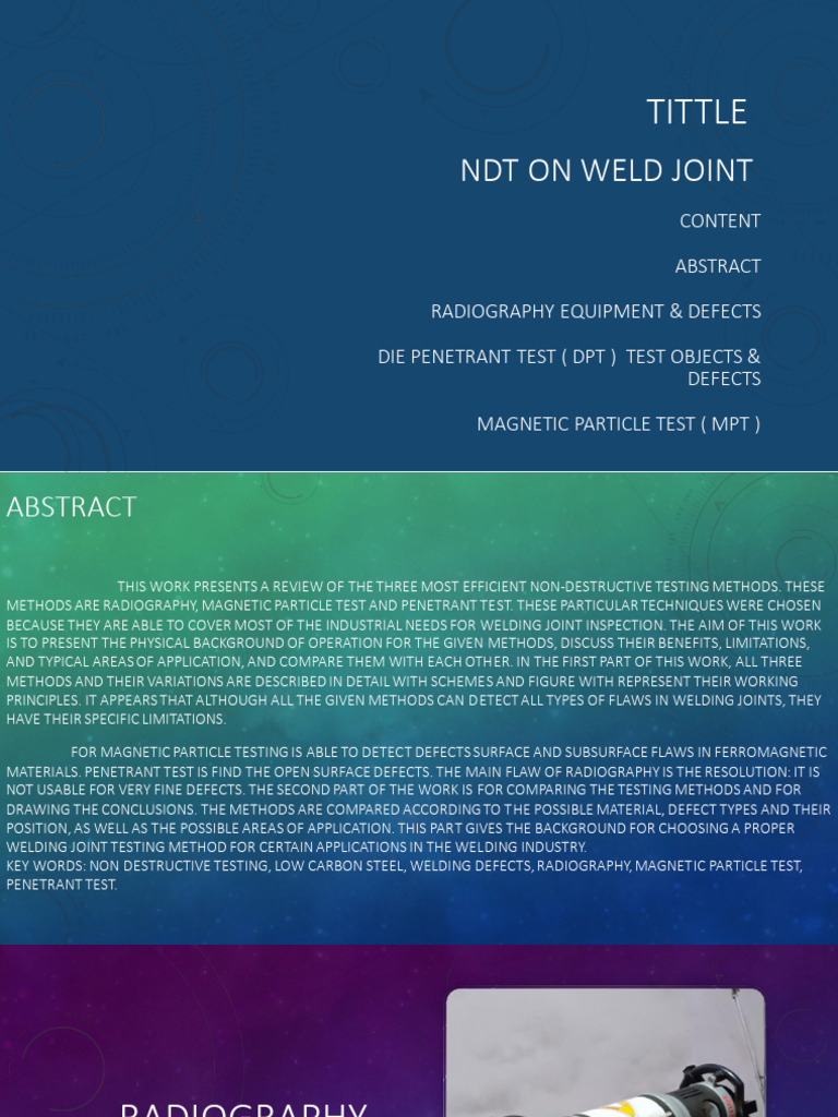 For NDT On Weld Joint | PDF | Nondestructive Testing | Applied And ...